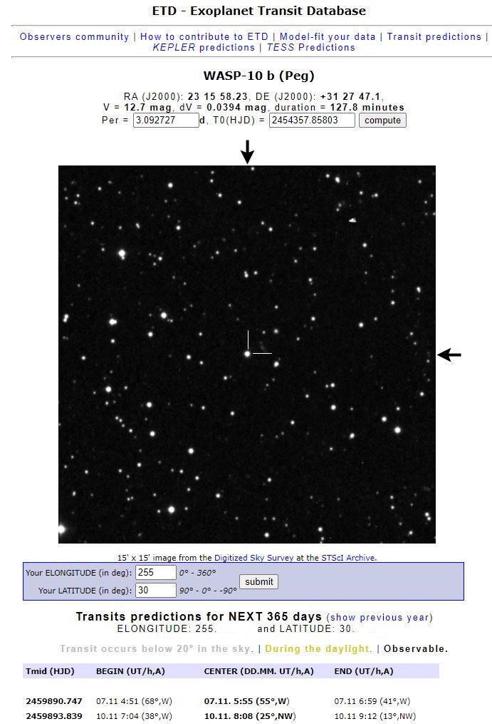 Exoplanet Transit: WASP-10 b in Pegasus – Erellaz